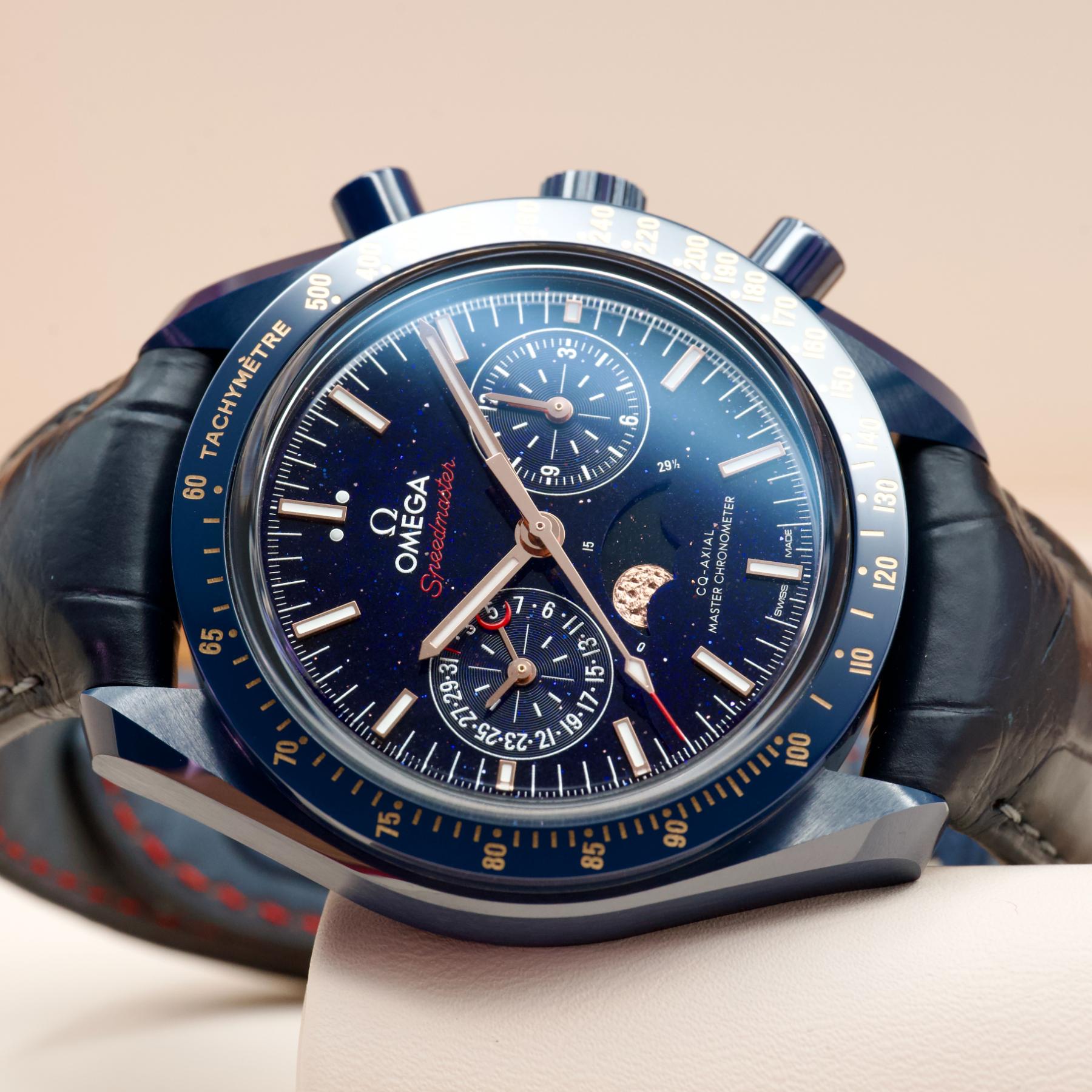 Omega Speedmaster Blue Side Moon Aventurine 44.25mm Ceramic 304.93.44 ...
